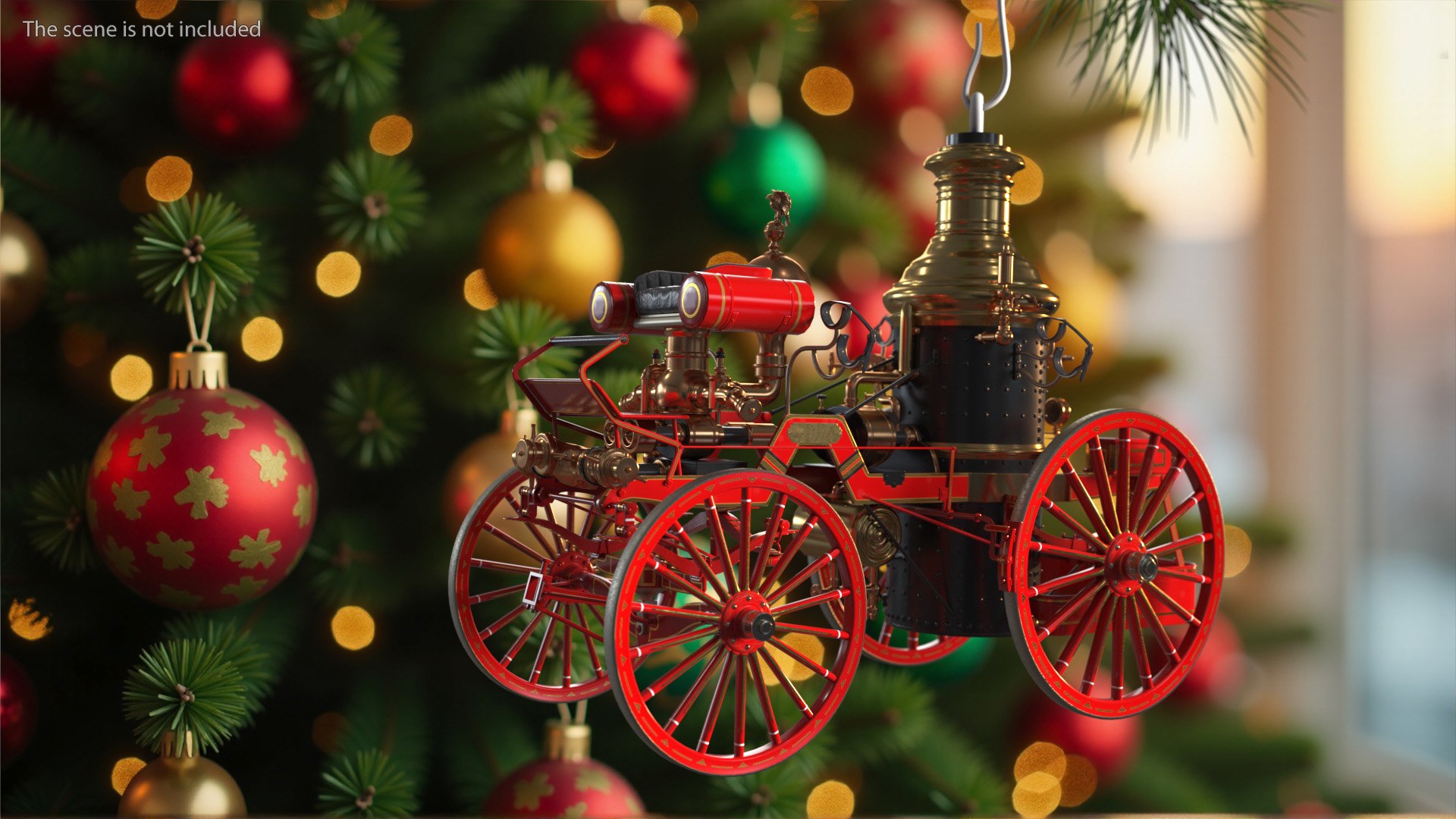 3D Toy Model Steam Fire Engine Christmas Branch - TurboSquid 2348897