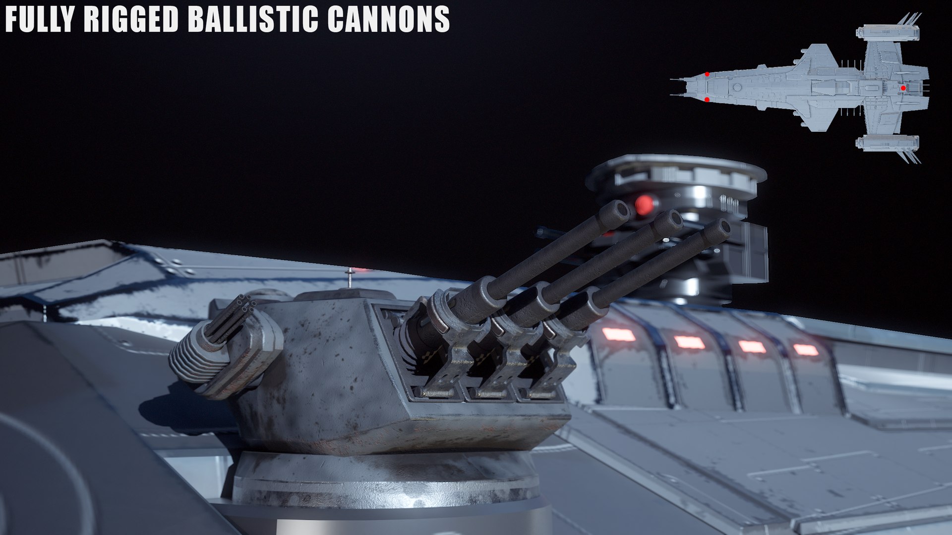 Sci-Fi Frigate Capital Spaceship Rigged PBR 3D model - TurboSquid 2001985