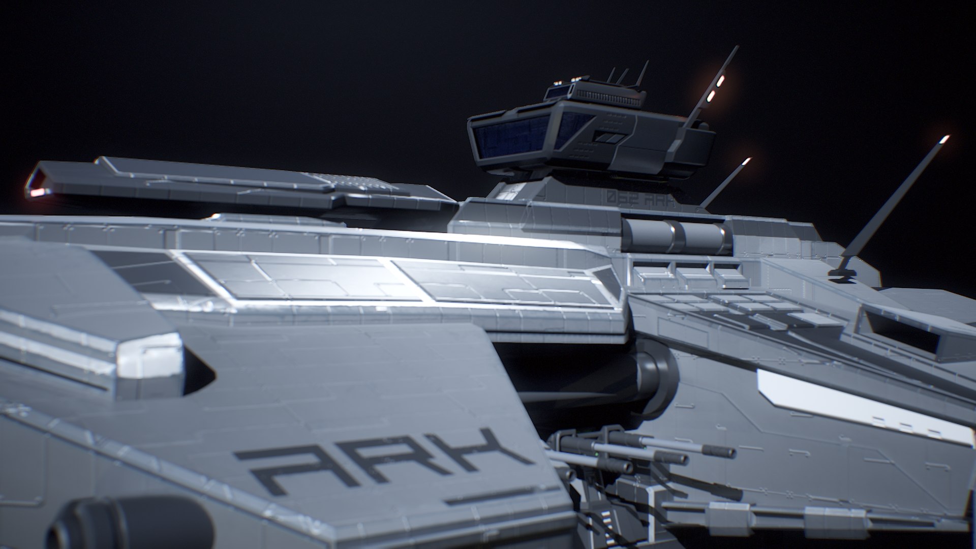 Sci-Fi Frigate Capital Spaceship Rigged PBR 3D model - TurboSquid 2001985