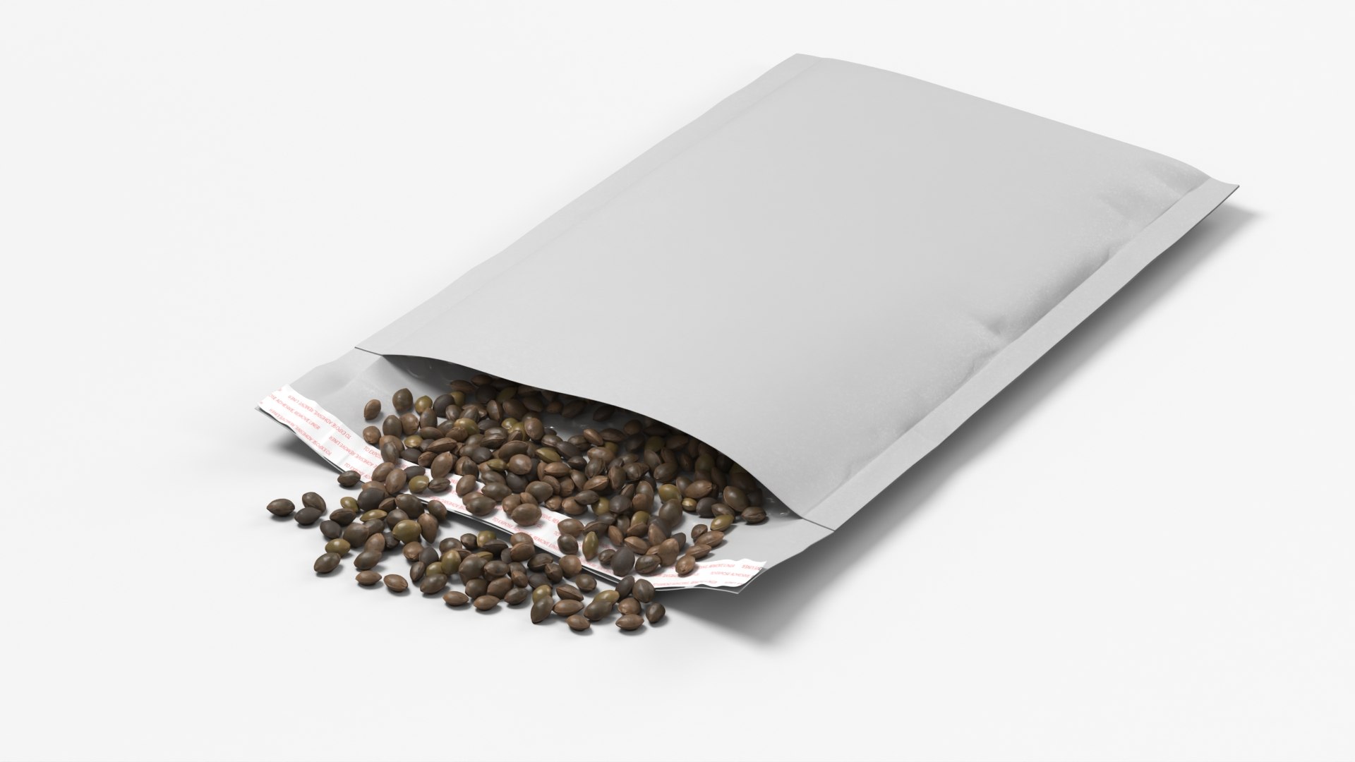 3D Cannabis Seeds In Paper Pouch Open White Model - TurboSquid 2508106