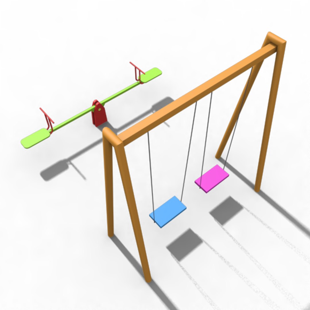 3D playground seesaw swing - TurboSquid 1430799