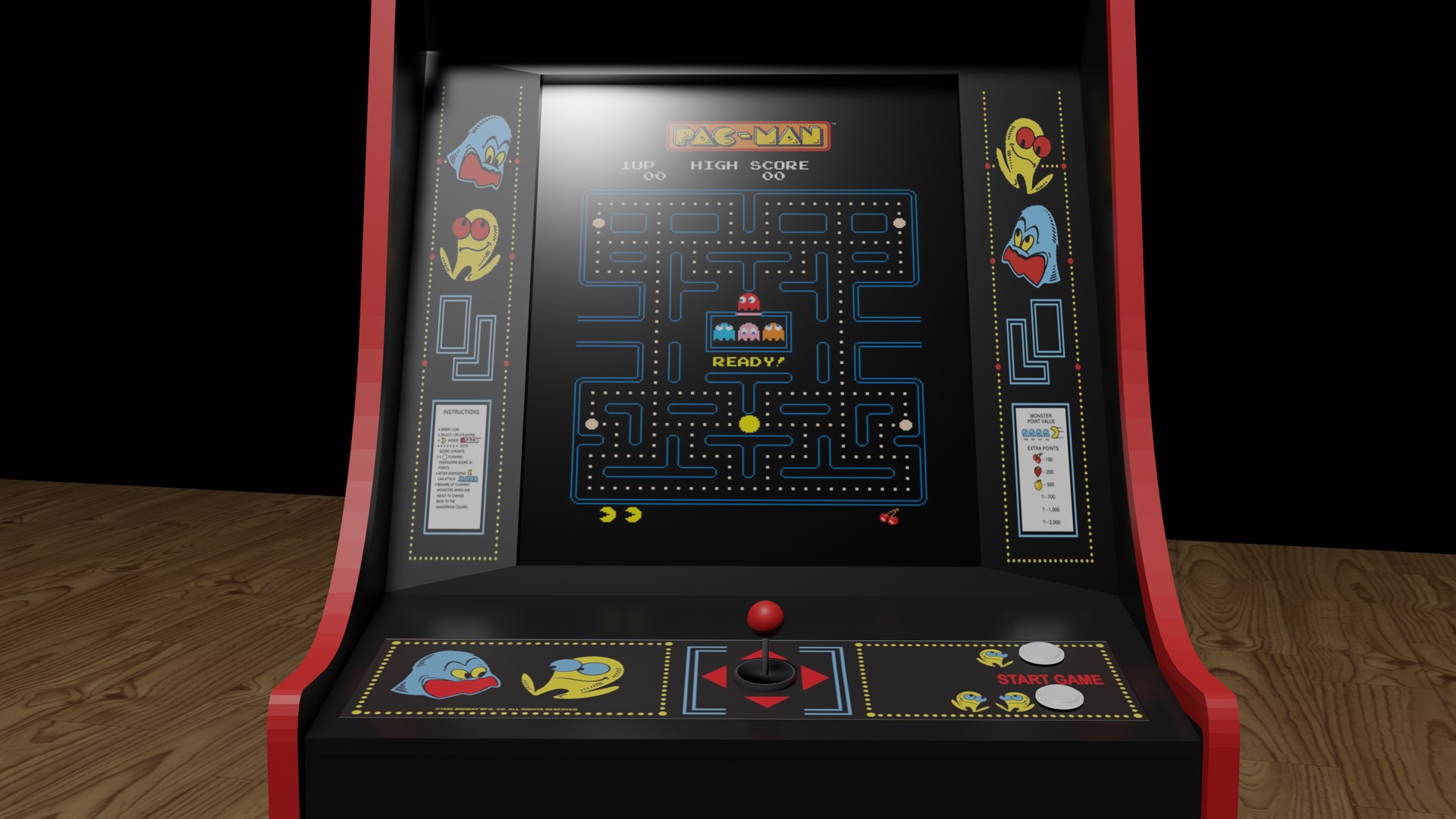 Pacman Arcade Machine Low Poly 3D Model - TurboSquid 1947727