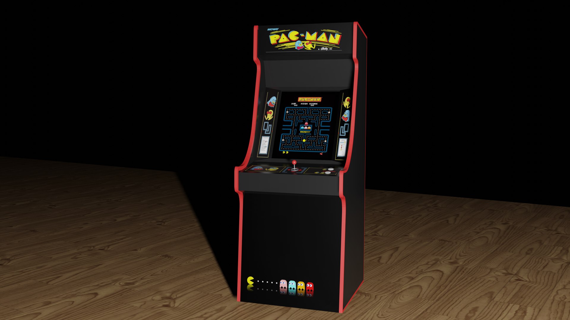 Pacman Arcade Machine Low Poly 3D Model - TurboSquid 1947727