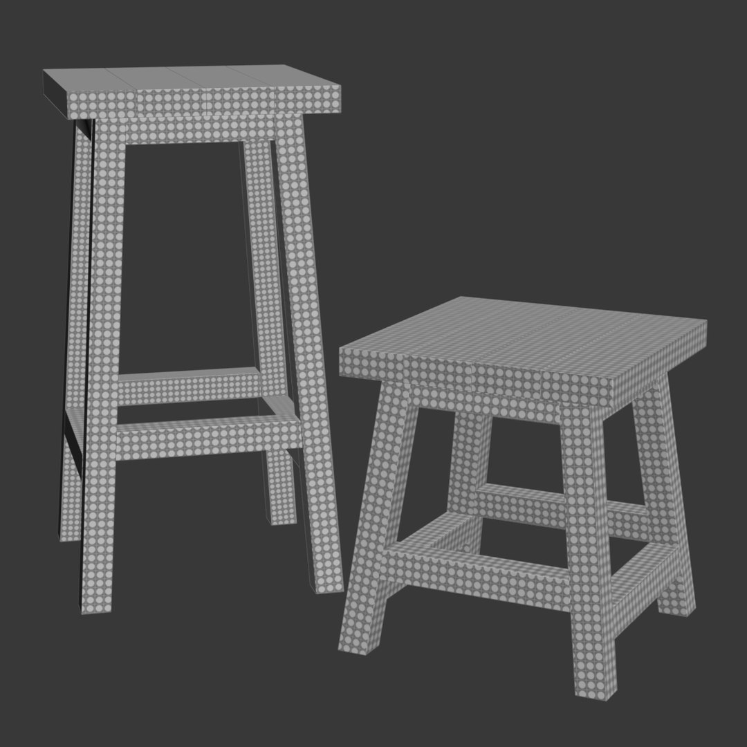 Bar Stool Backless 3D Model - TurboSquid 1591552