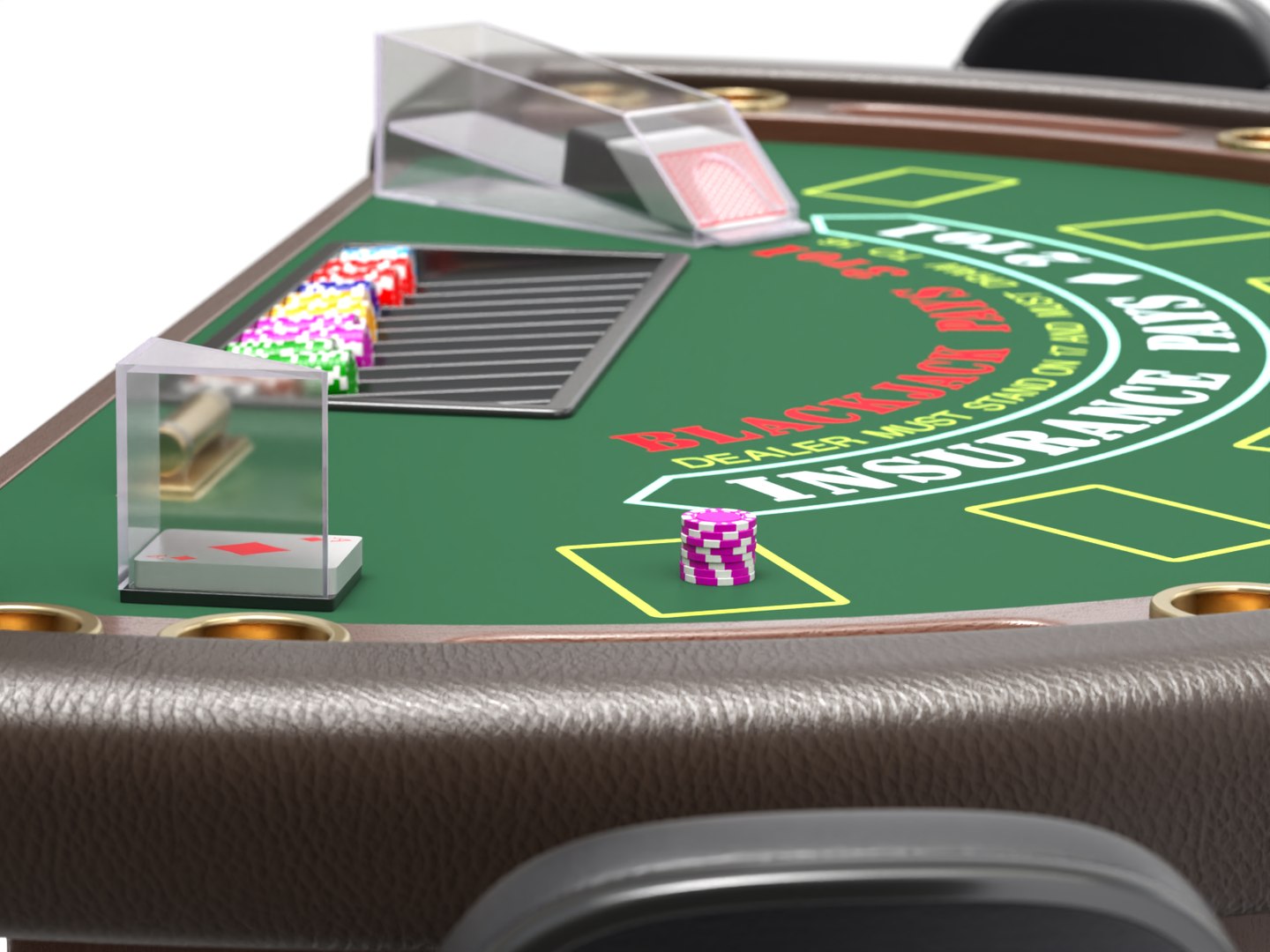3D Blackjack Table Set - TurboSquid 2278076