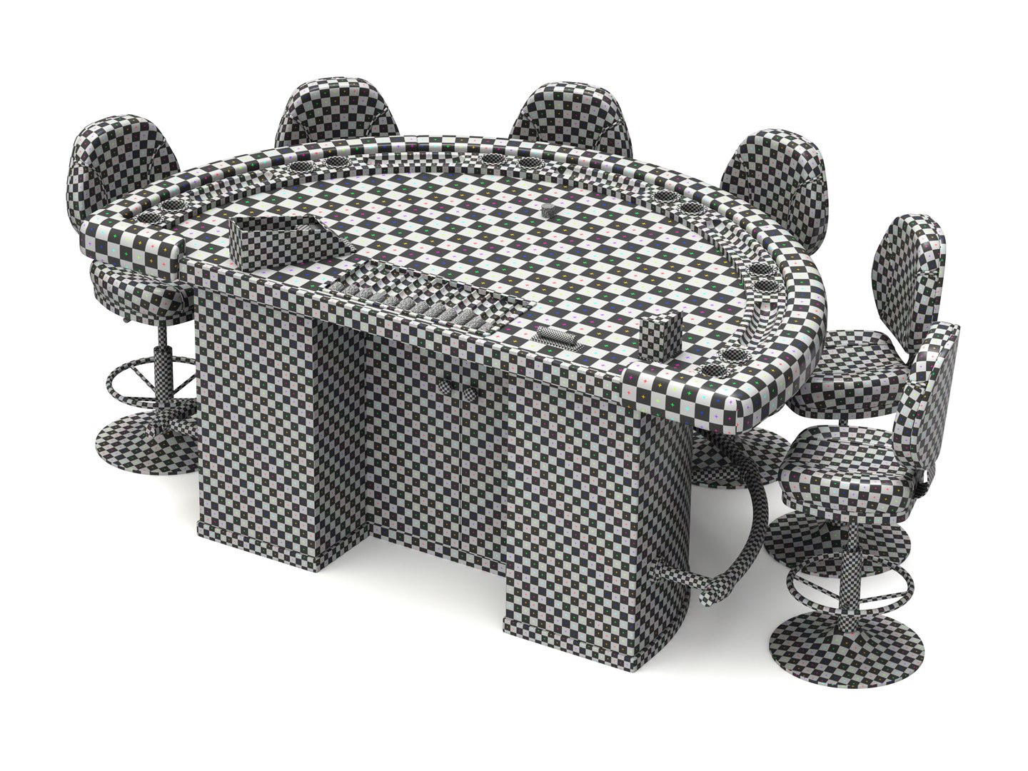 3D Blackjack Table Set - TurboSquid 2278076