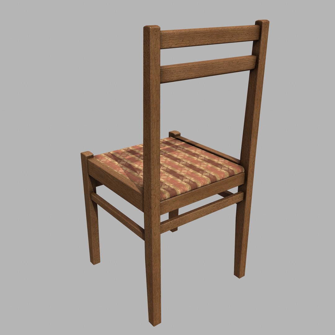 3d wood chair model