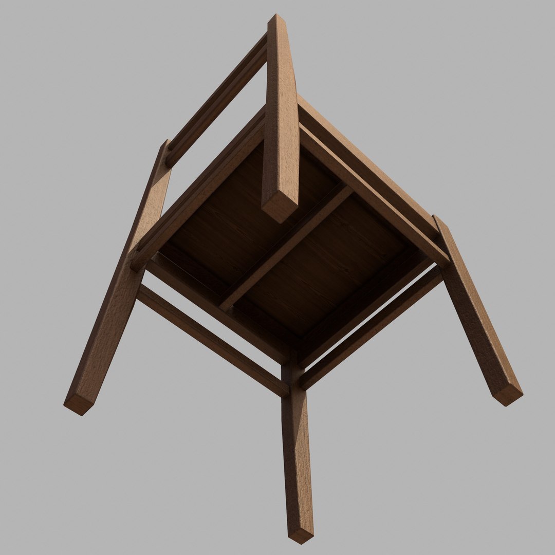 3d wood chair model