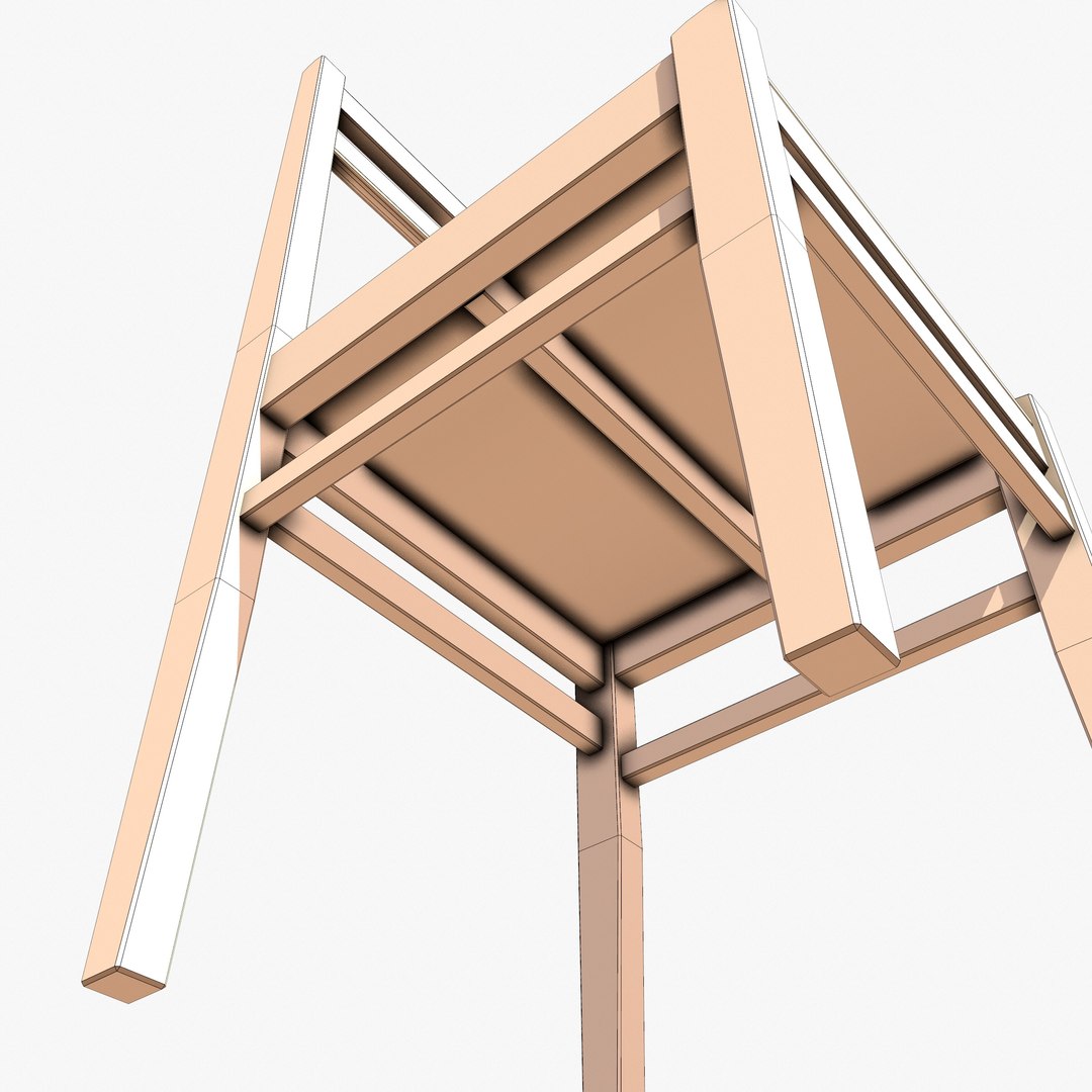 3d wood chair model