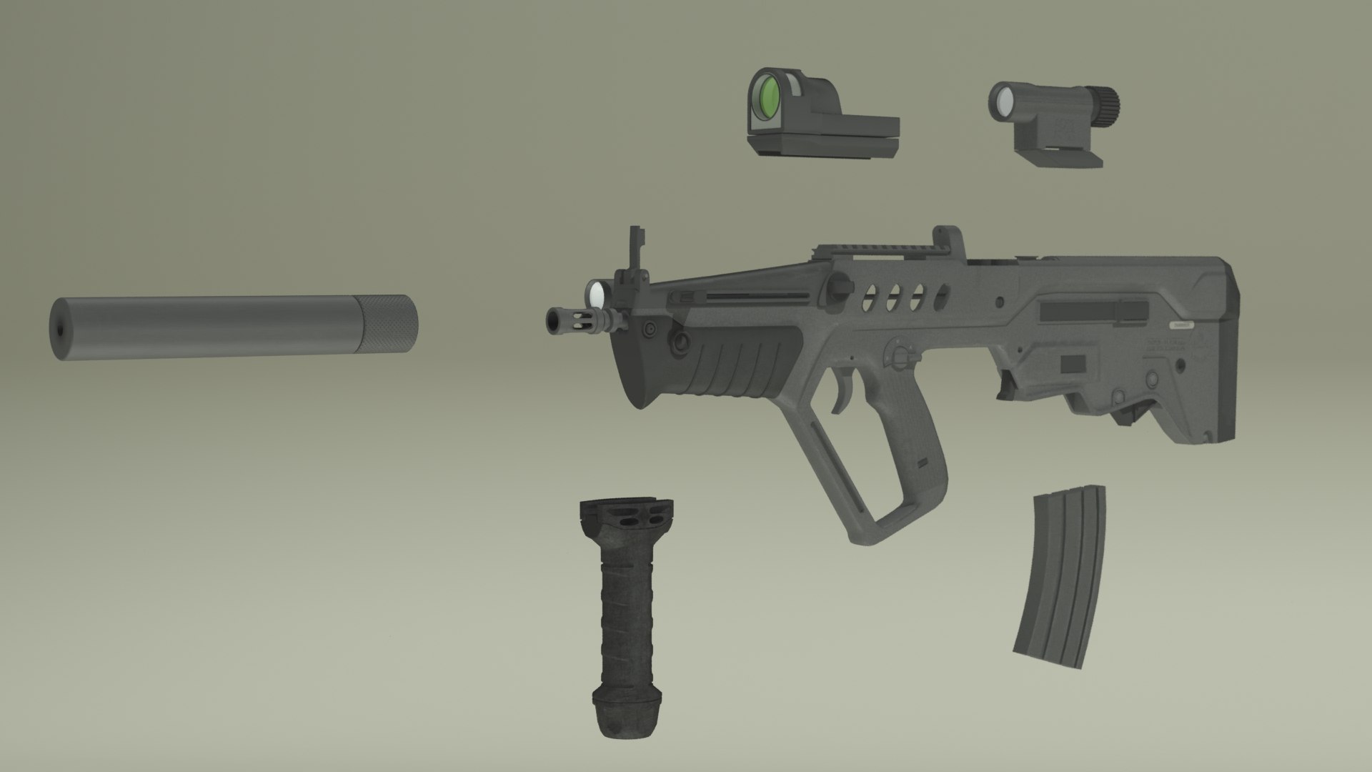 3d tavor assault rifle