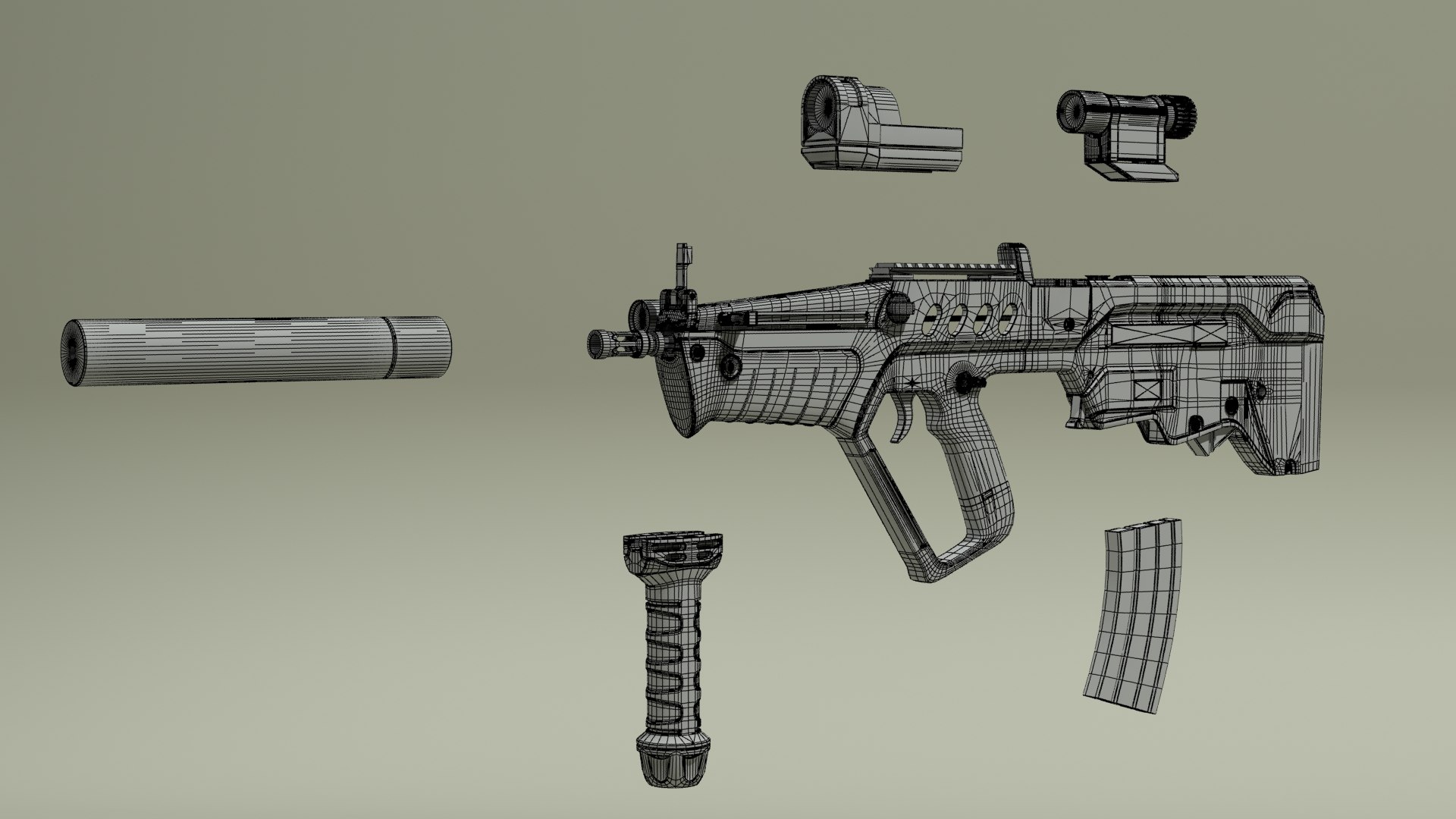 3d tavor assault rifle
