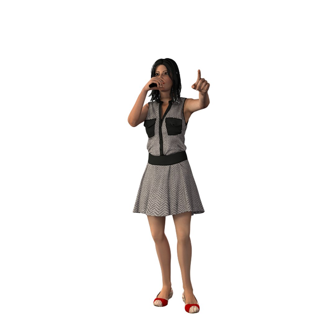 3D Female Singing - TurboSquid 1188016