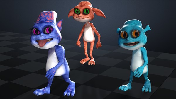 modelo 3d 3 MONSTERS CARTOONS PACK - TurboSquid 2072363