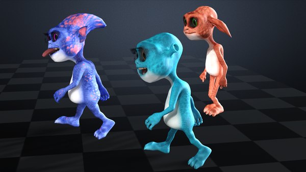 modelo 3d 3 MONSTERS CARTOONS PACK - TurboSquid 2072363