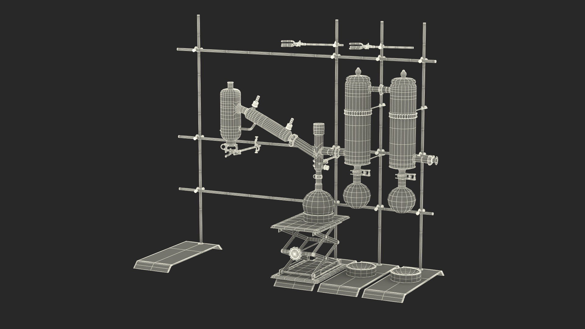Distilling Stand With Flasks 3D Model - TurboSquid 2222861