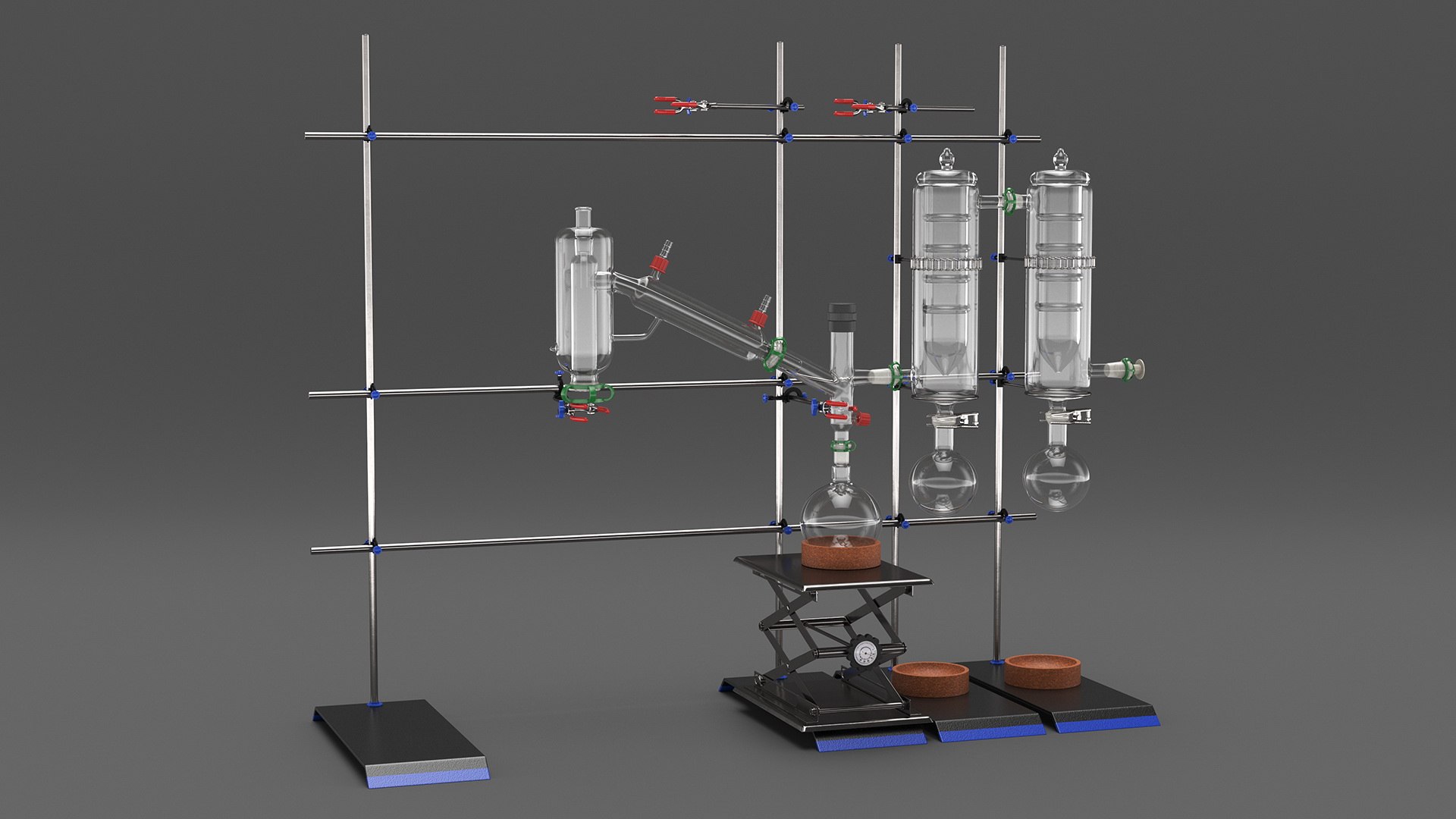Distilling Stand With Flasks 3D Model - TurboSquid 2222861