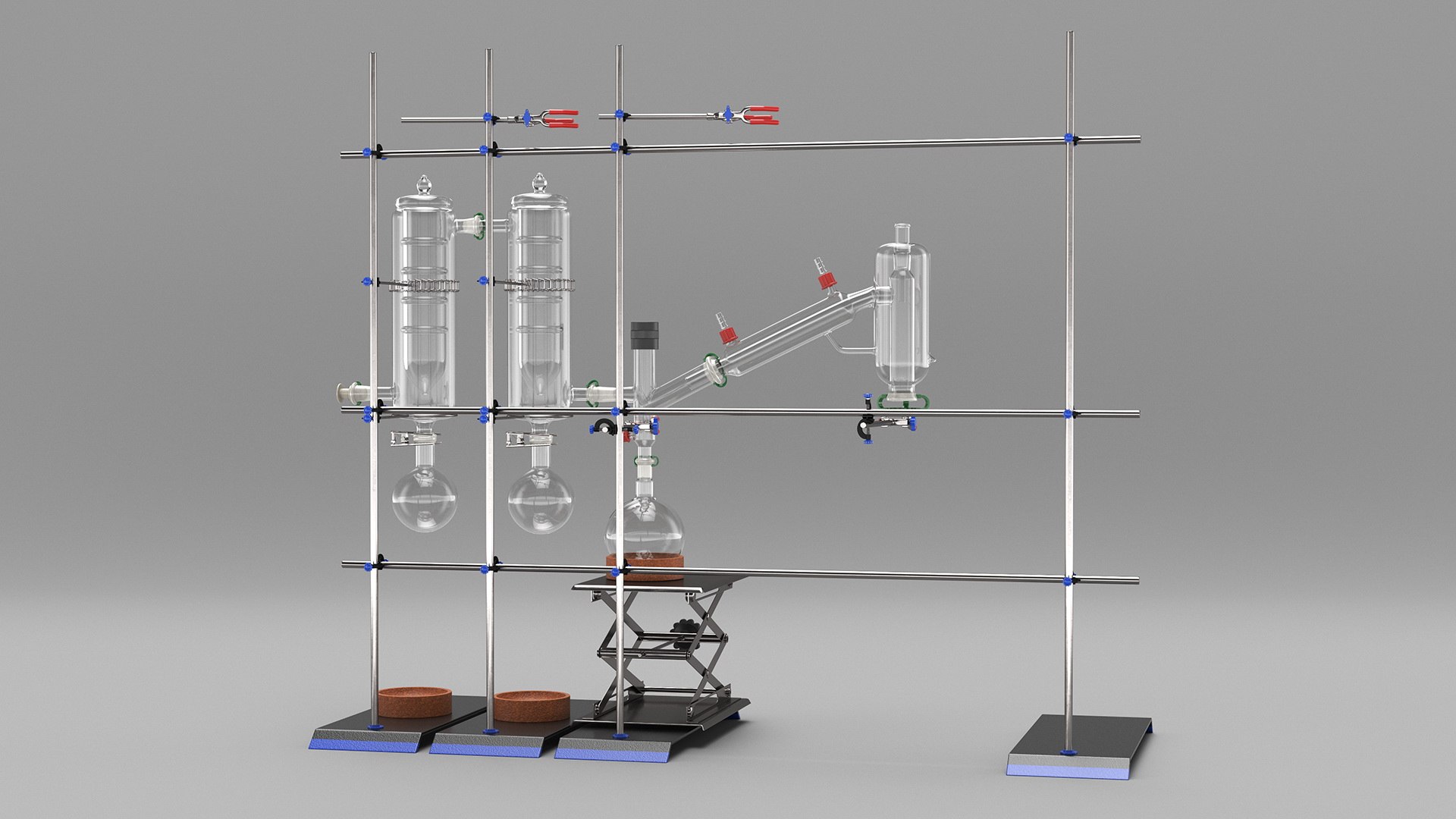 Distilling Stand With Flasks 3D Model - TurboSquid 2222861