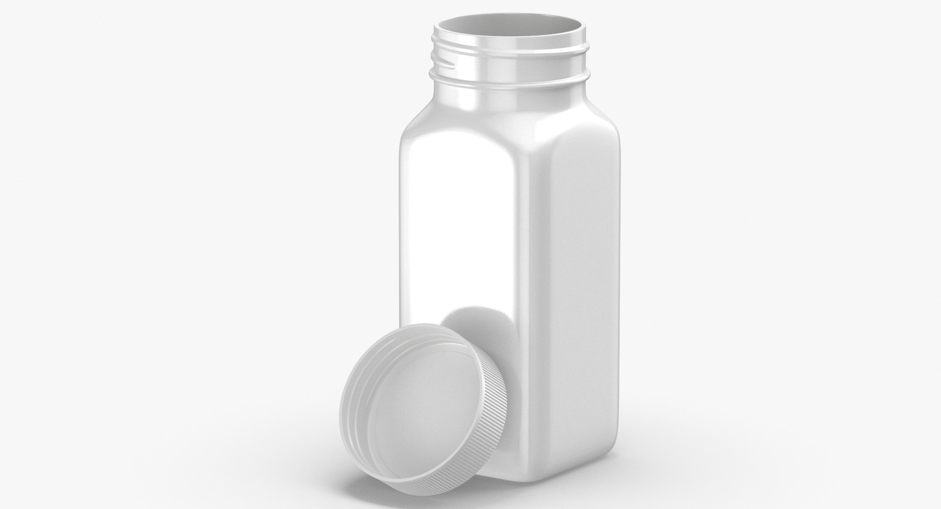 3D model Plastic Square Bottles Open White Collection 03 - 4 models - TurboSquid 1955582