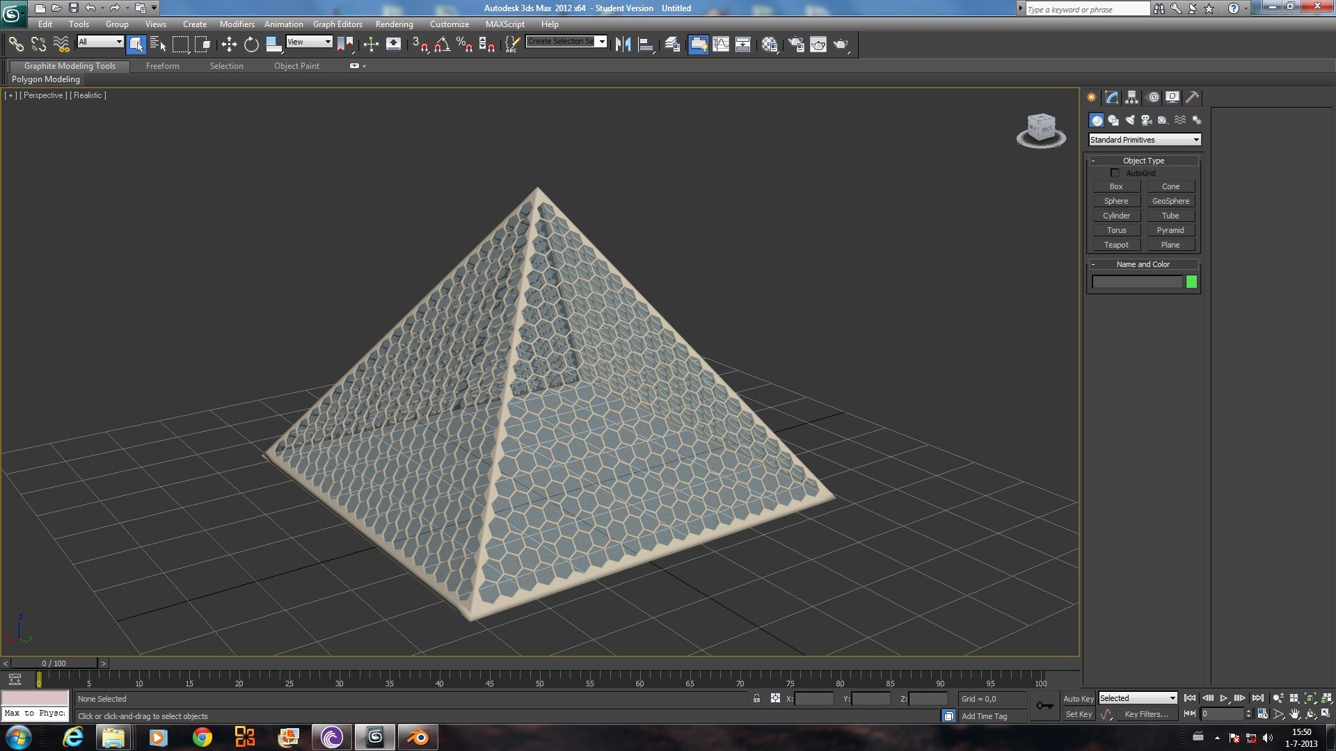 Big Hexagon Pyramid 3d Model
