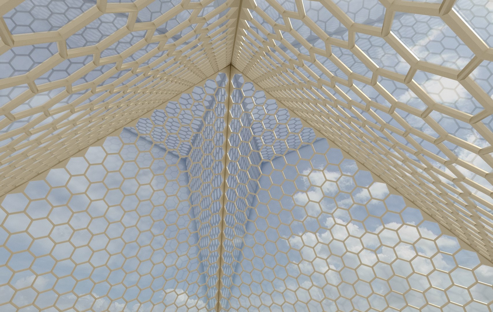 Big Hexagon Pyramid 3d Model