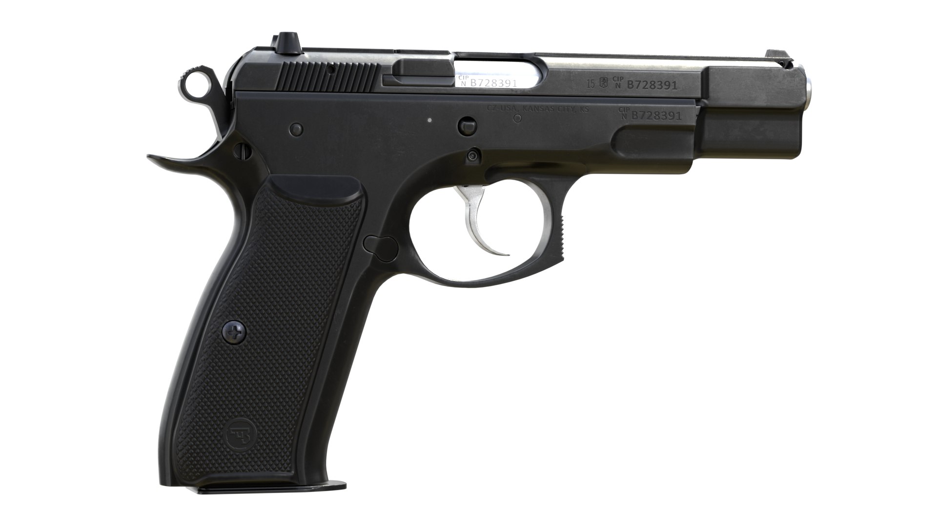 3D CZ 75 Black Model - TurboSquid 1959689