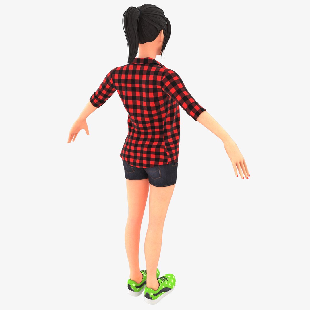Stylized Cartoon Girl 3D Model - TurboSquid 1309310