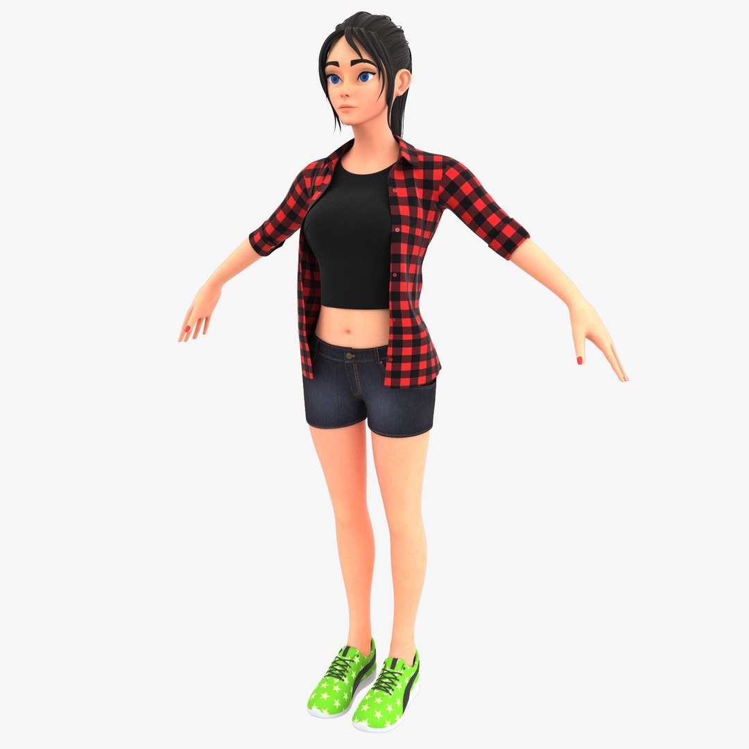 Stylized cartoon girl 3D model - TurboSquid 1309310