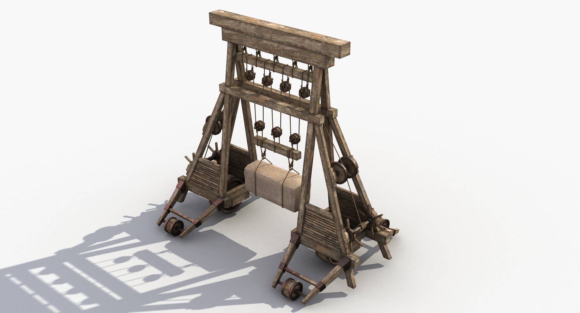 3D model wooden crane medieval - TurboSquid 1454479
