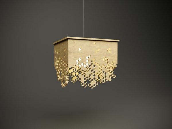 modelo 3d Wood parametric ceiling lamp model for cnc machine ...