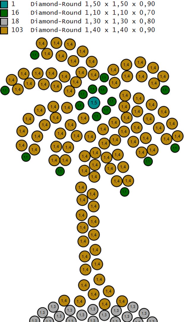 Pendant Palm With Diamonds 3D Model - TurboSquid 1968261