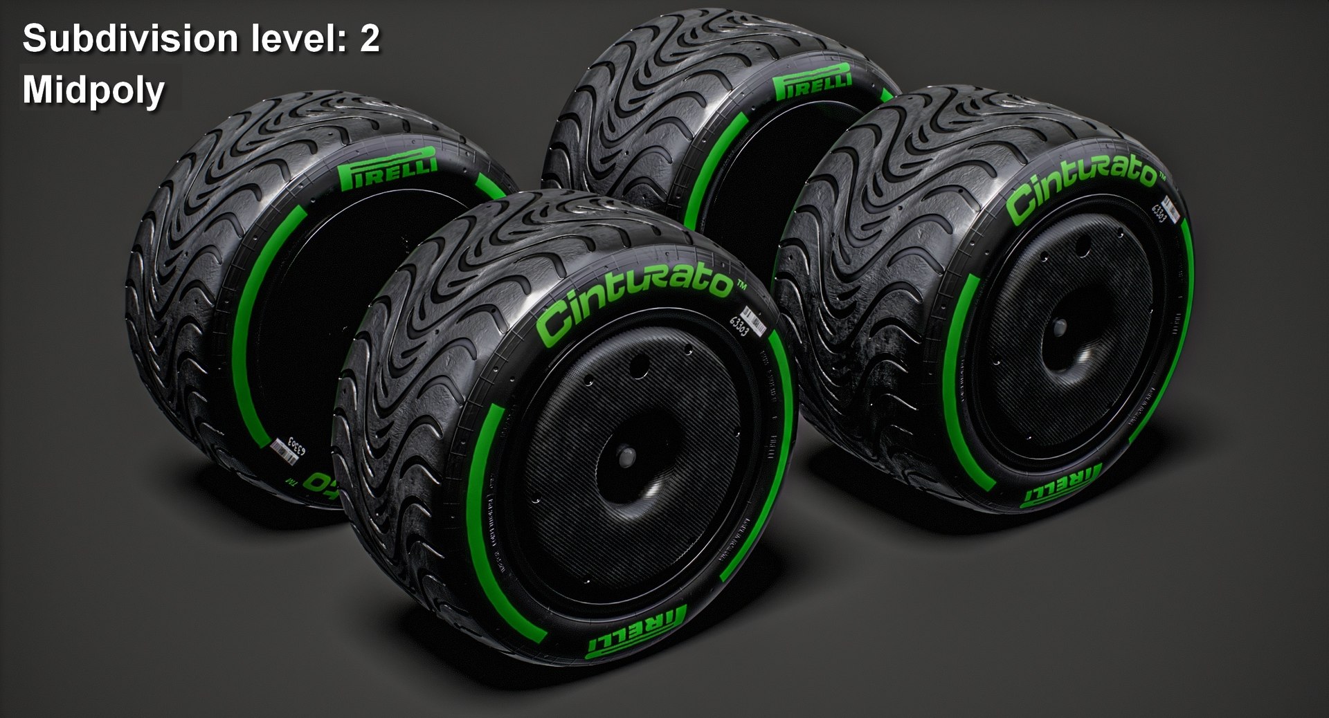 Formula 1 Pirelli Cinturato intermediate Wheels F1 Season 2023 3D model ...