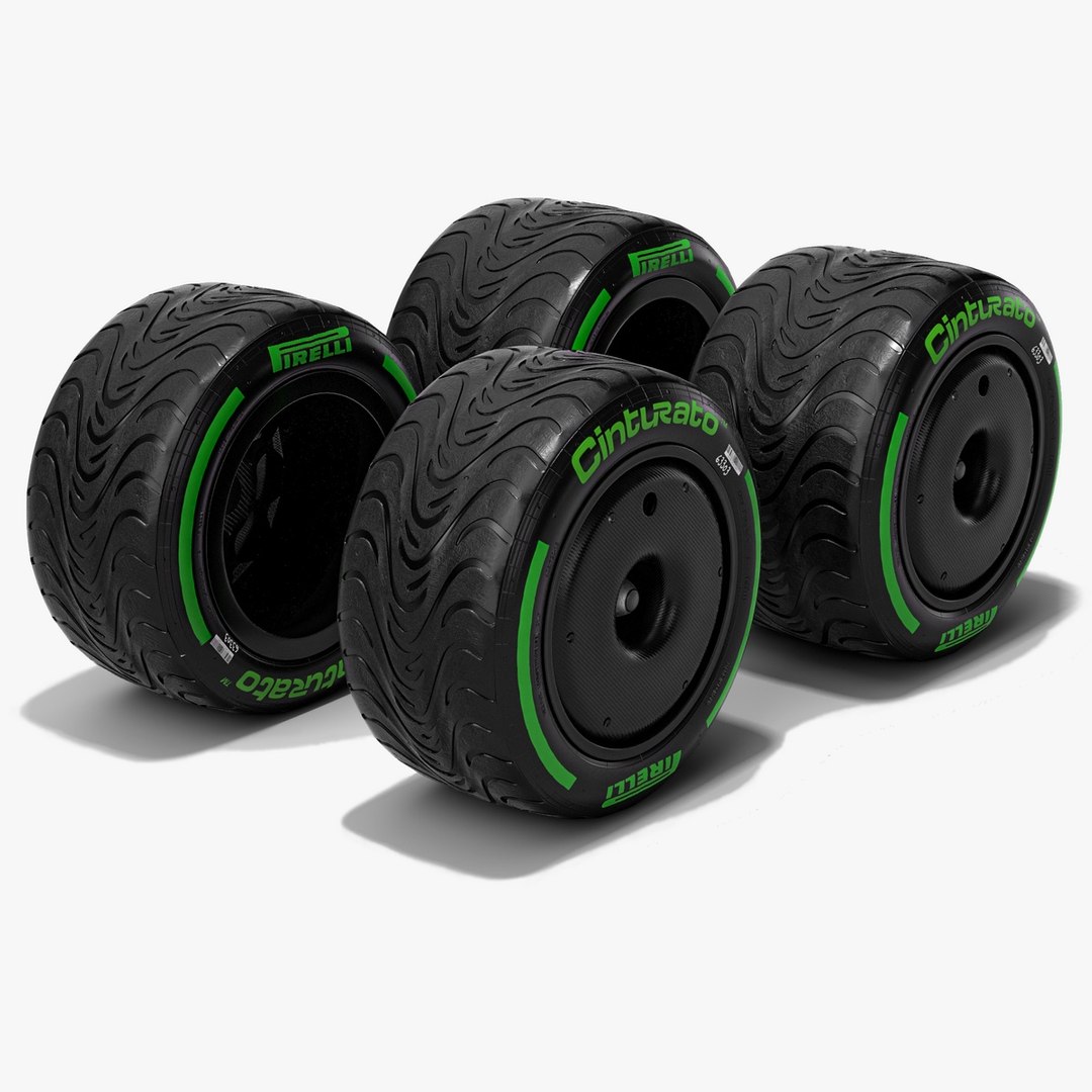 Formula 1 Pirelli Cinturato intermediate Wheels F1 Season 2023 3D model ...