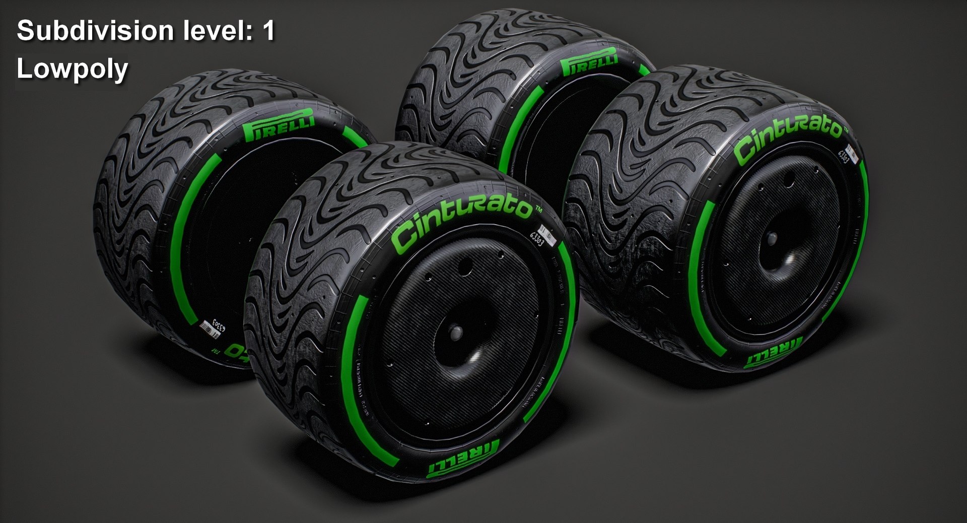 Formula 1 Pirelli Cinturato intermediate Wheels F1 Season 2023 3D model ...