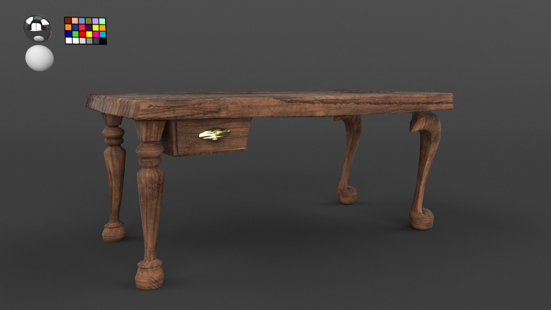 3D Stylised Wooden Desk Model - TurboSquid 1214831