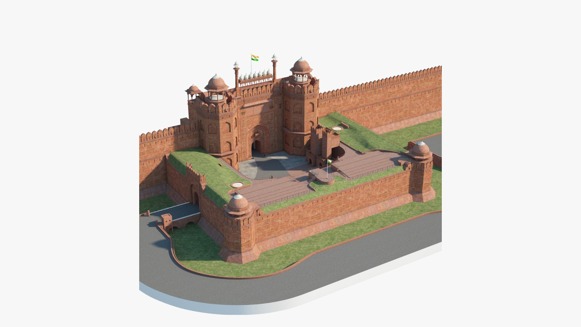 3D Red Fort - TurboSquid 2133454