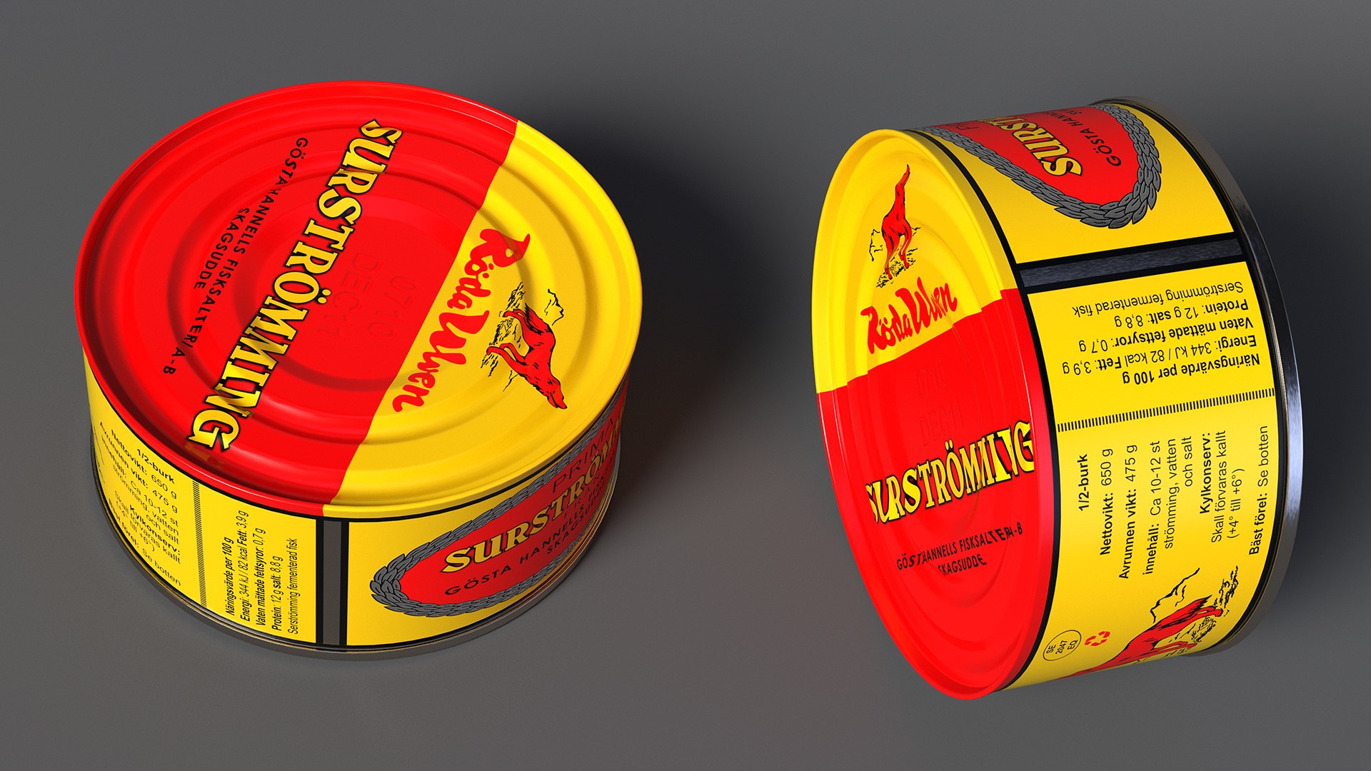 Tin With Surstromming Fish 475g 3D Model - TurboSquid 2144481