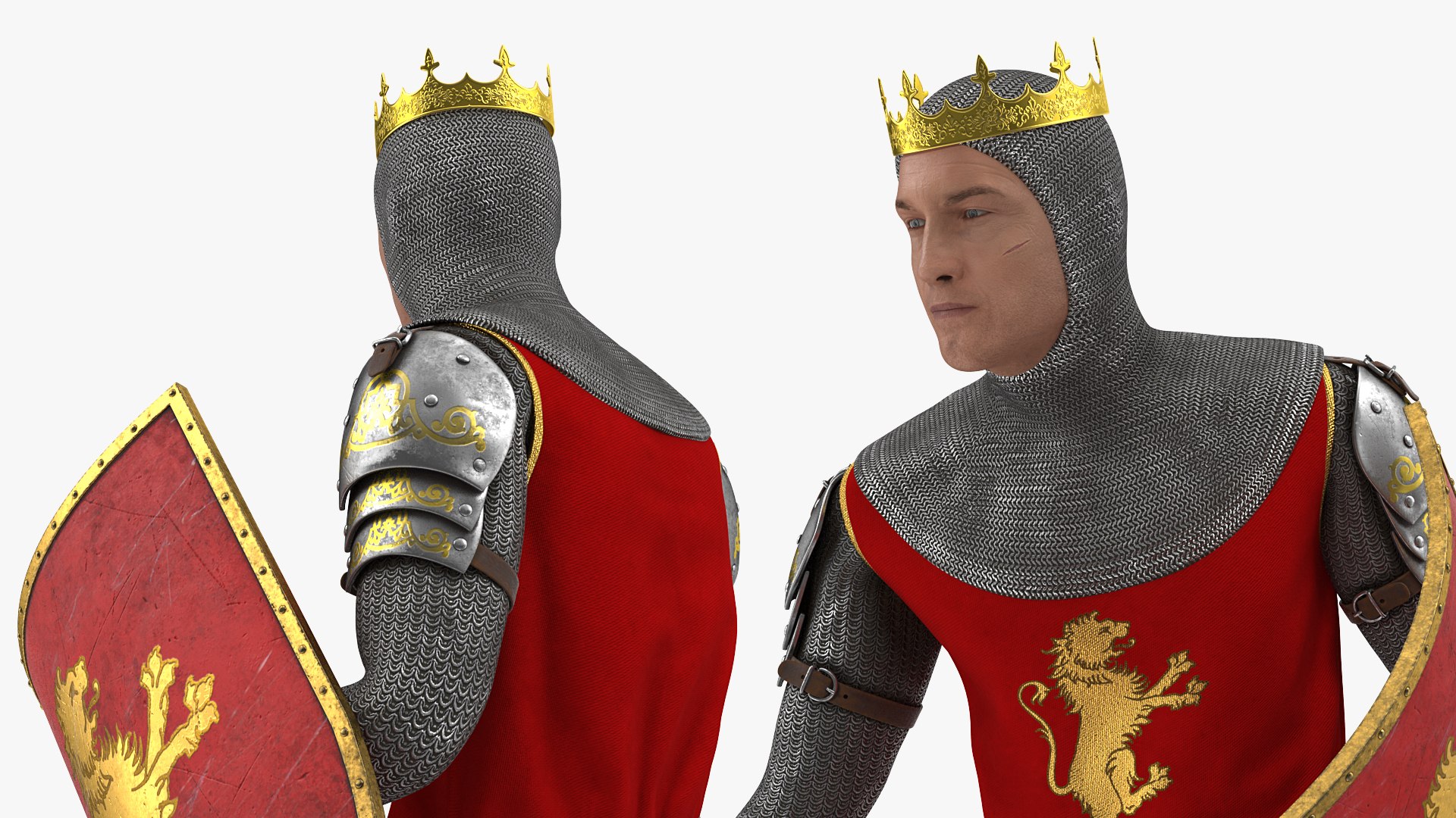 Crusader knight king attack 3D - TurboSquid 1509484