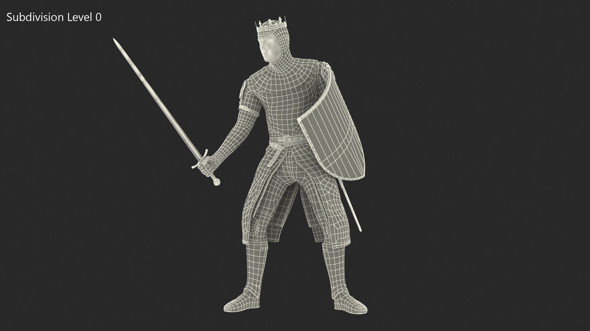 Crusader knight king attack 3D - TurboSquid 1509484
