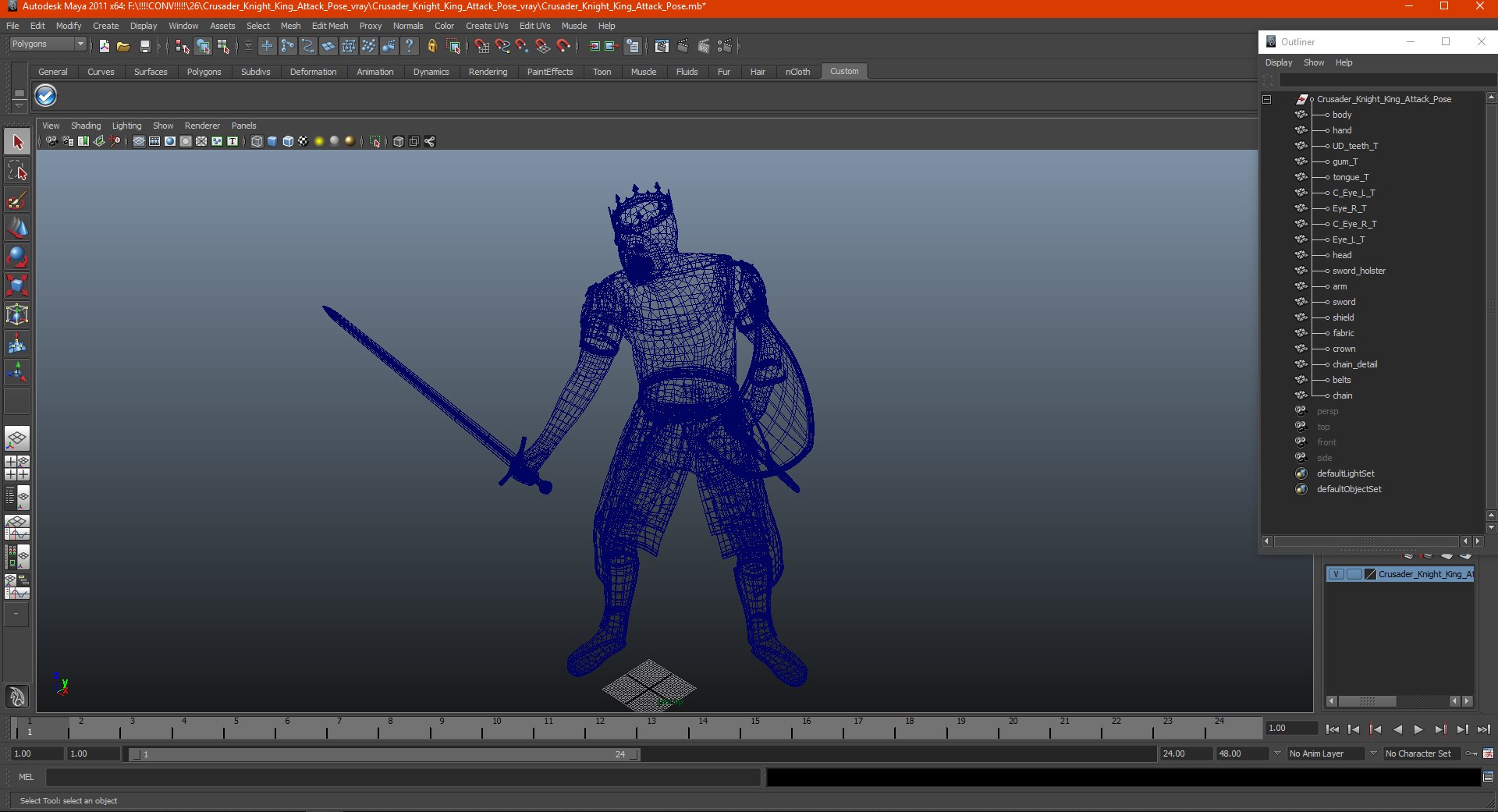 Crusader knight king attack 3D - TurboSquid 1509484