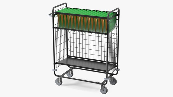 modelo 3d Large Mail Trolley Black - TurboSquid 1971086
