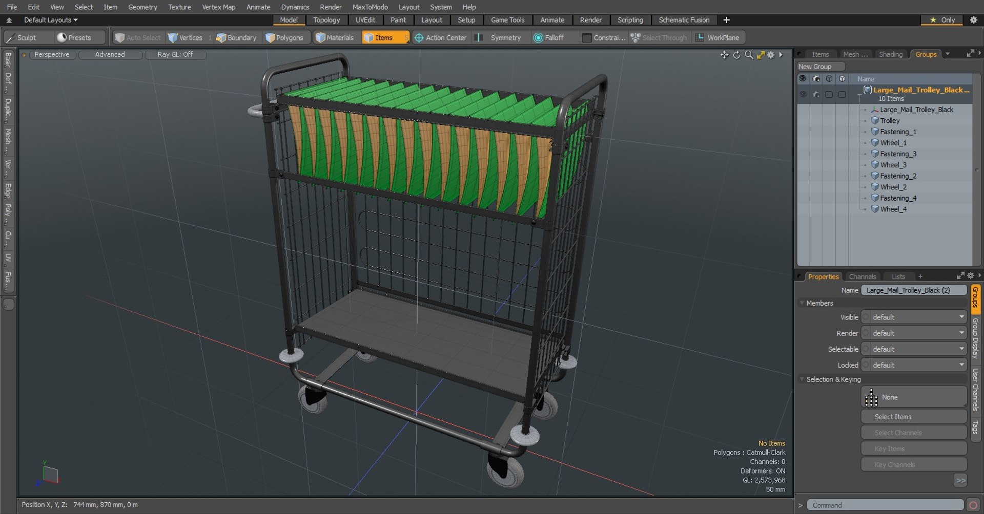 Large Mail Trolley Black 3D model - TurboSquid 1971086