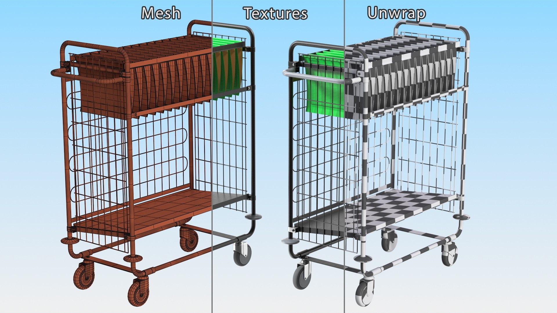 Large Mail Trolley Black 3D model - TurboSquid 1971086
