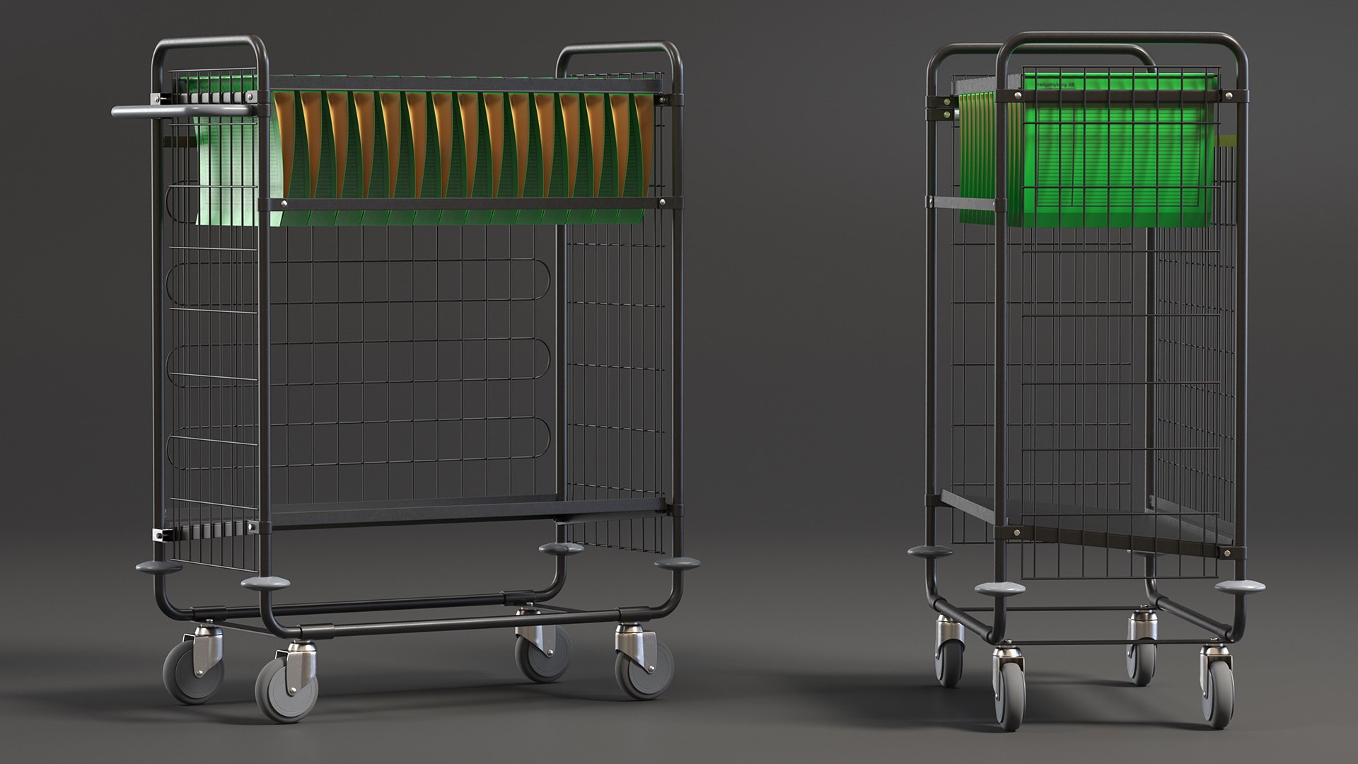Large Mail Trolley Black 3D Model - TurboSquid 1971086