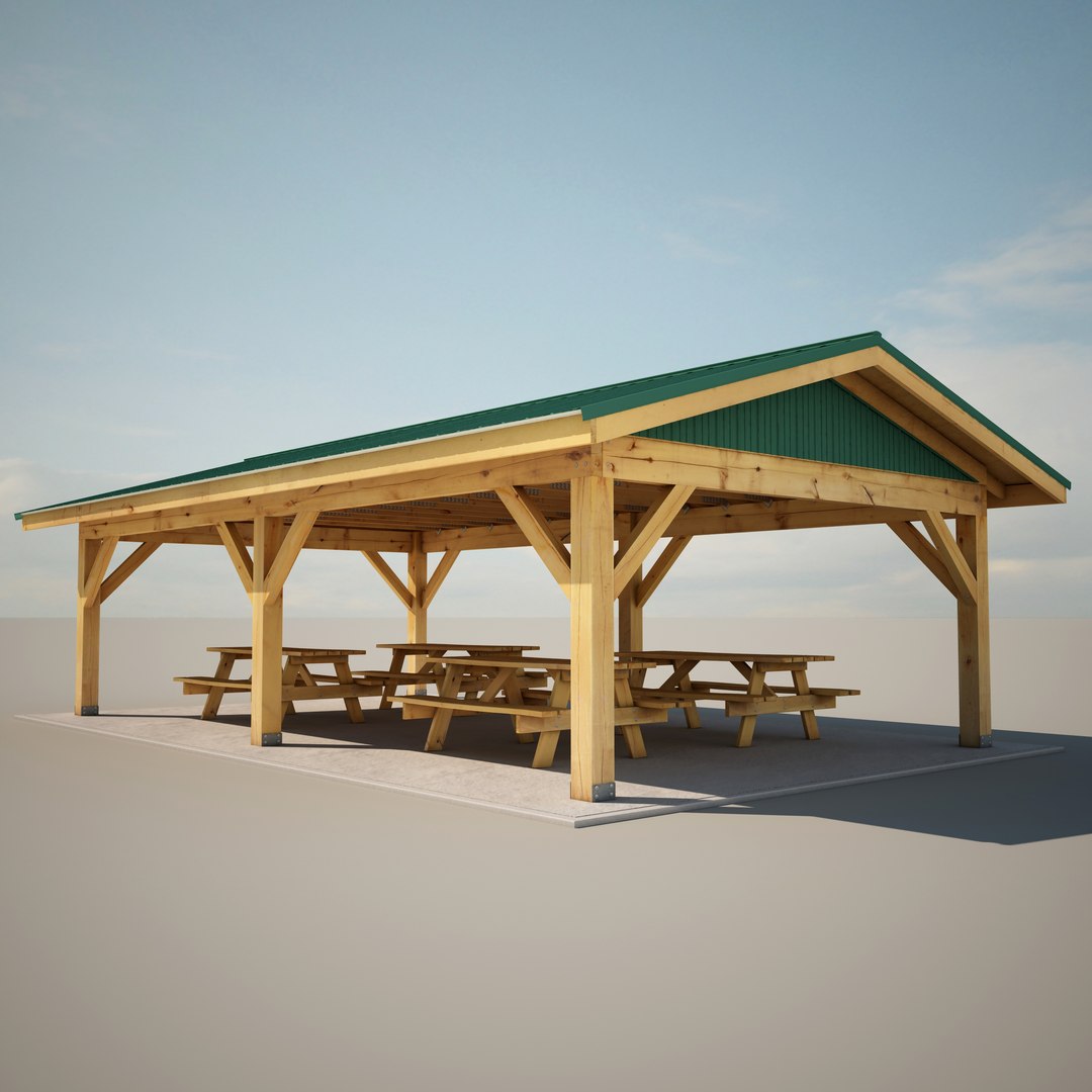 3d Model Park Shelter Tables