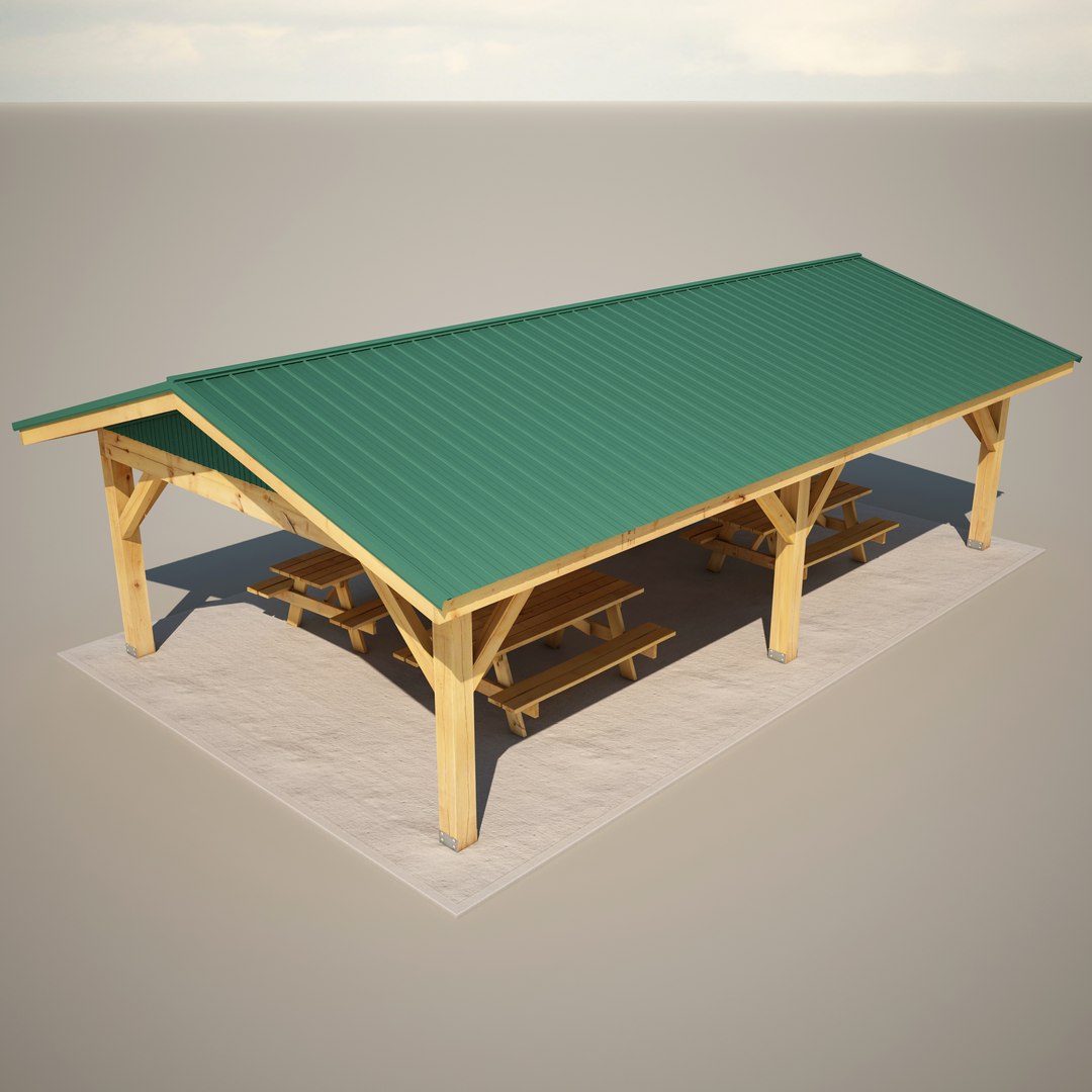 3d Model Park Shelter Tables