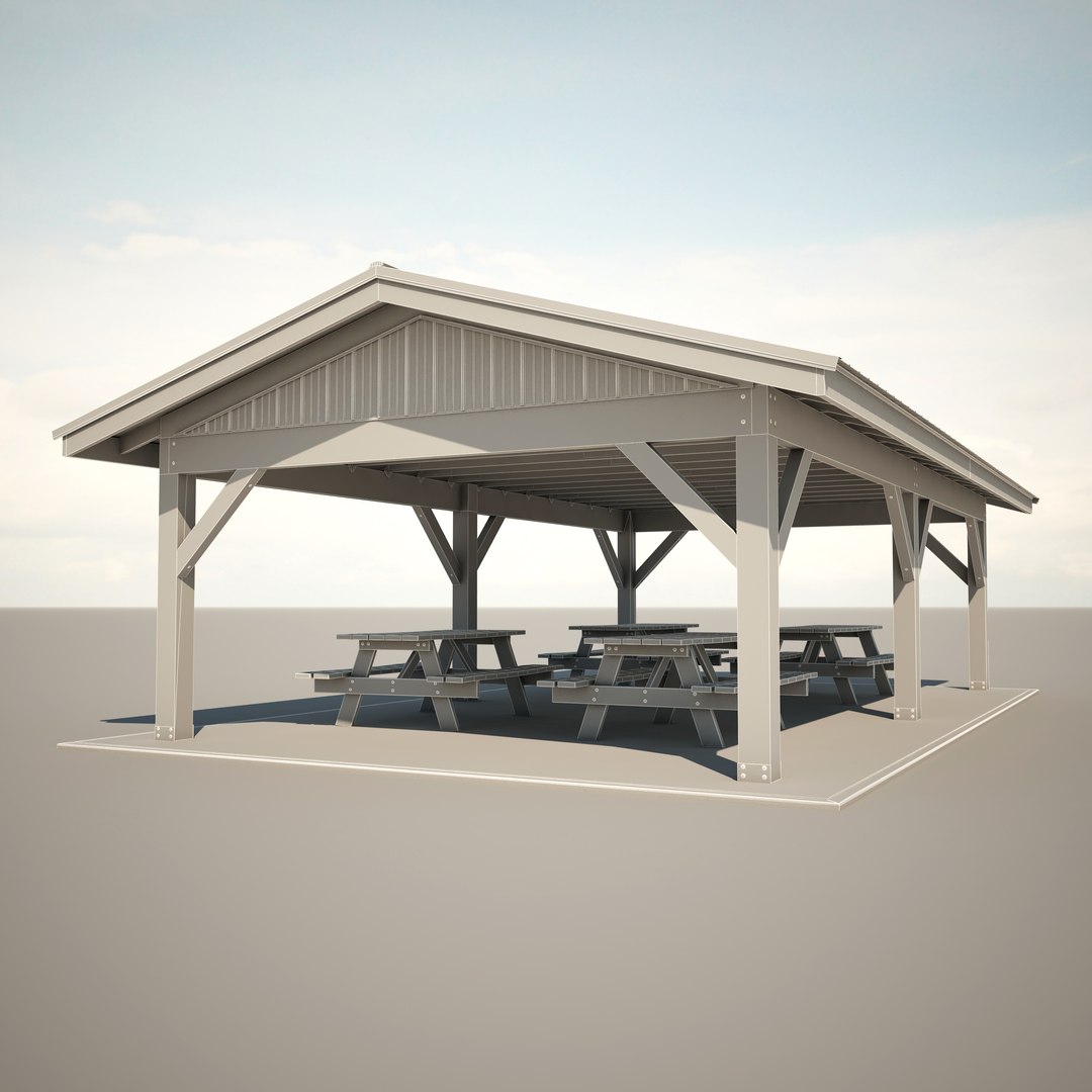 3d Model Park Shelter Tables