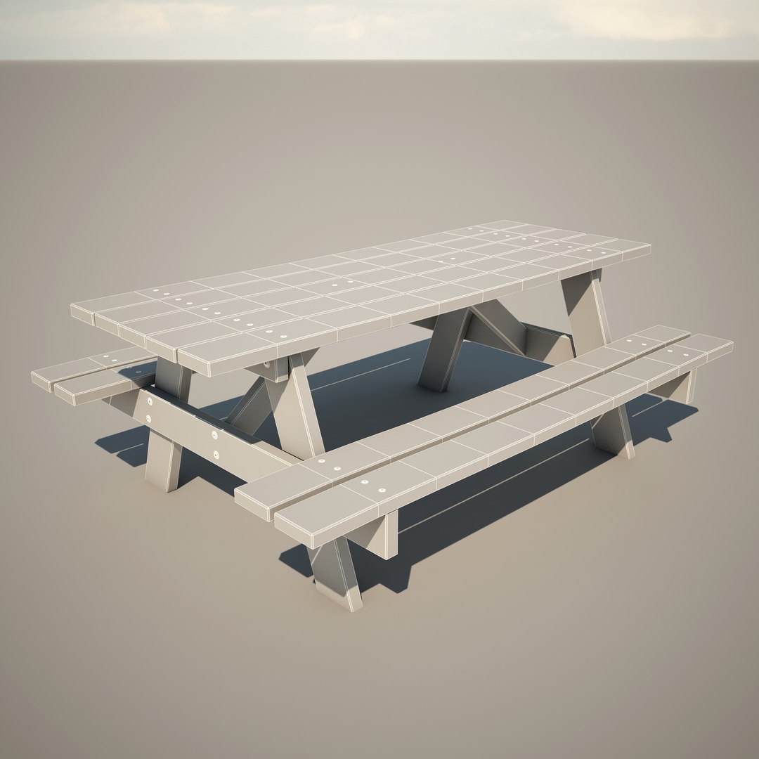 3d Model Park Shelter Tables