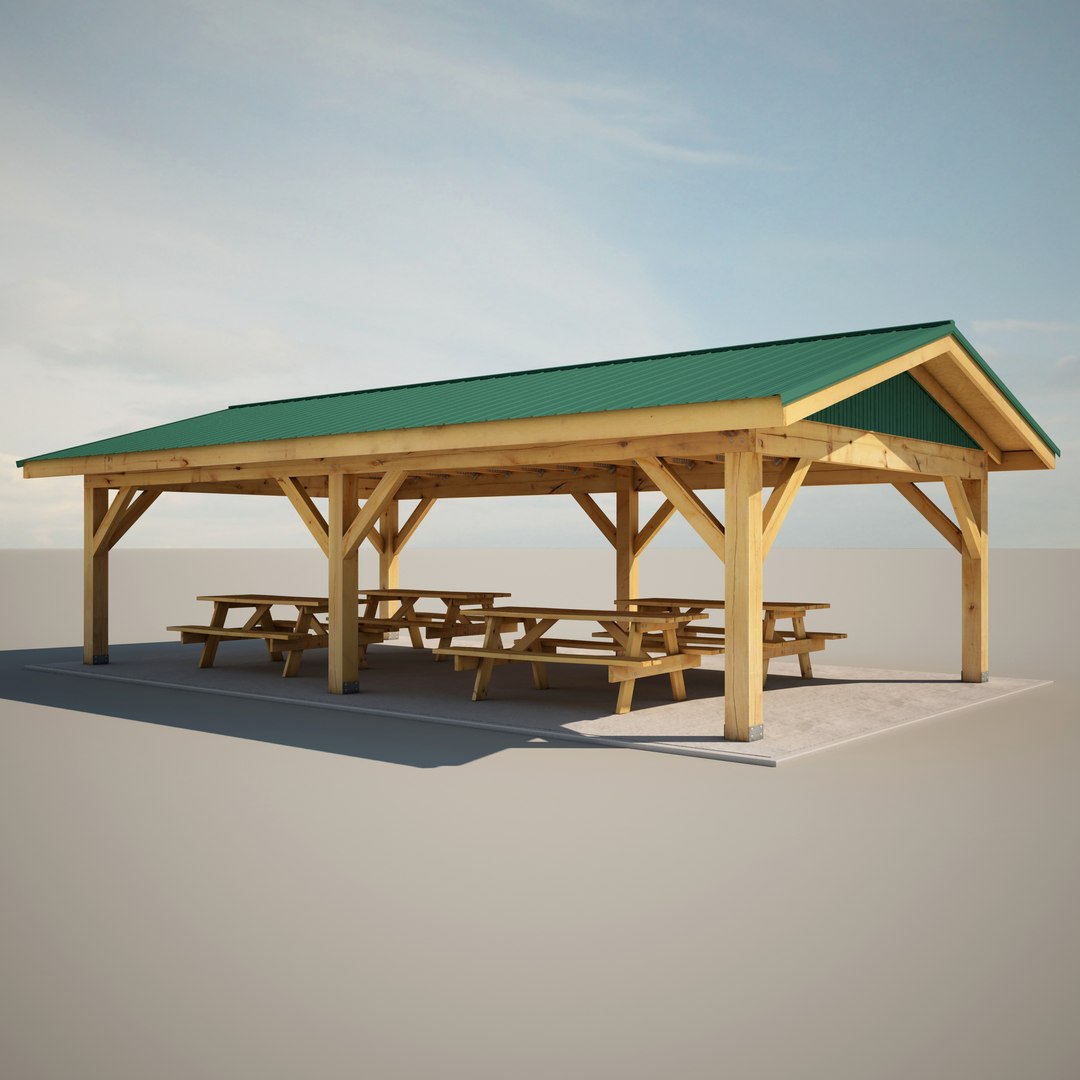 3d Model Park Shelter Tables