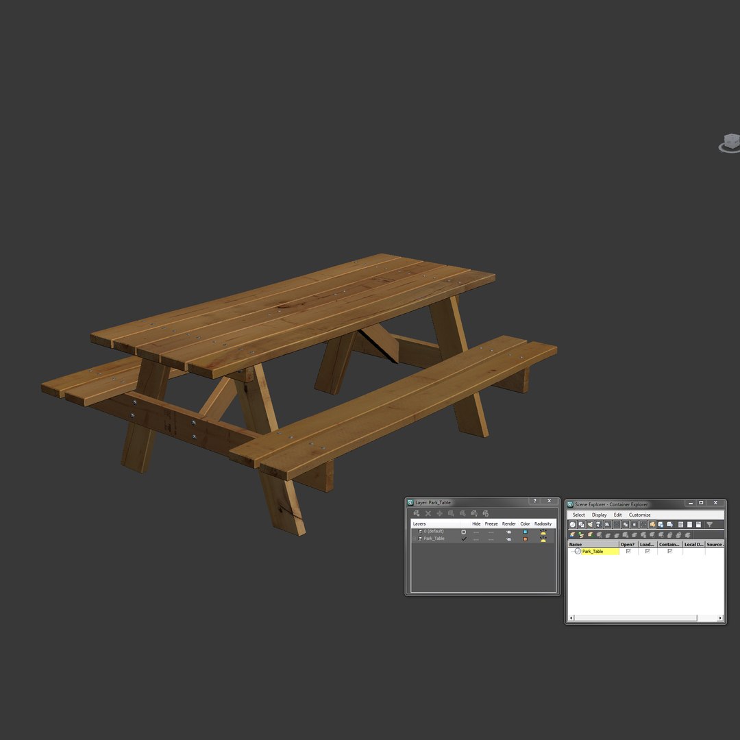 3d model park shelter tables