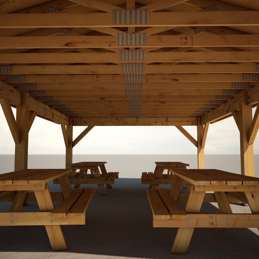 3d Model Park Shelter Tables